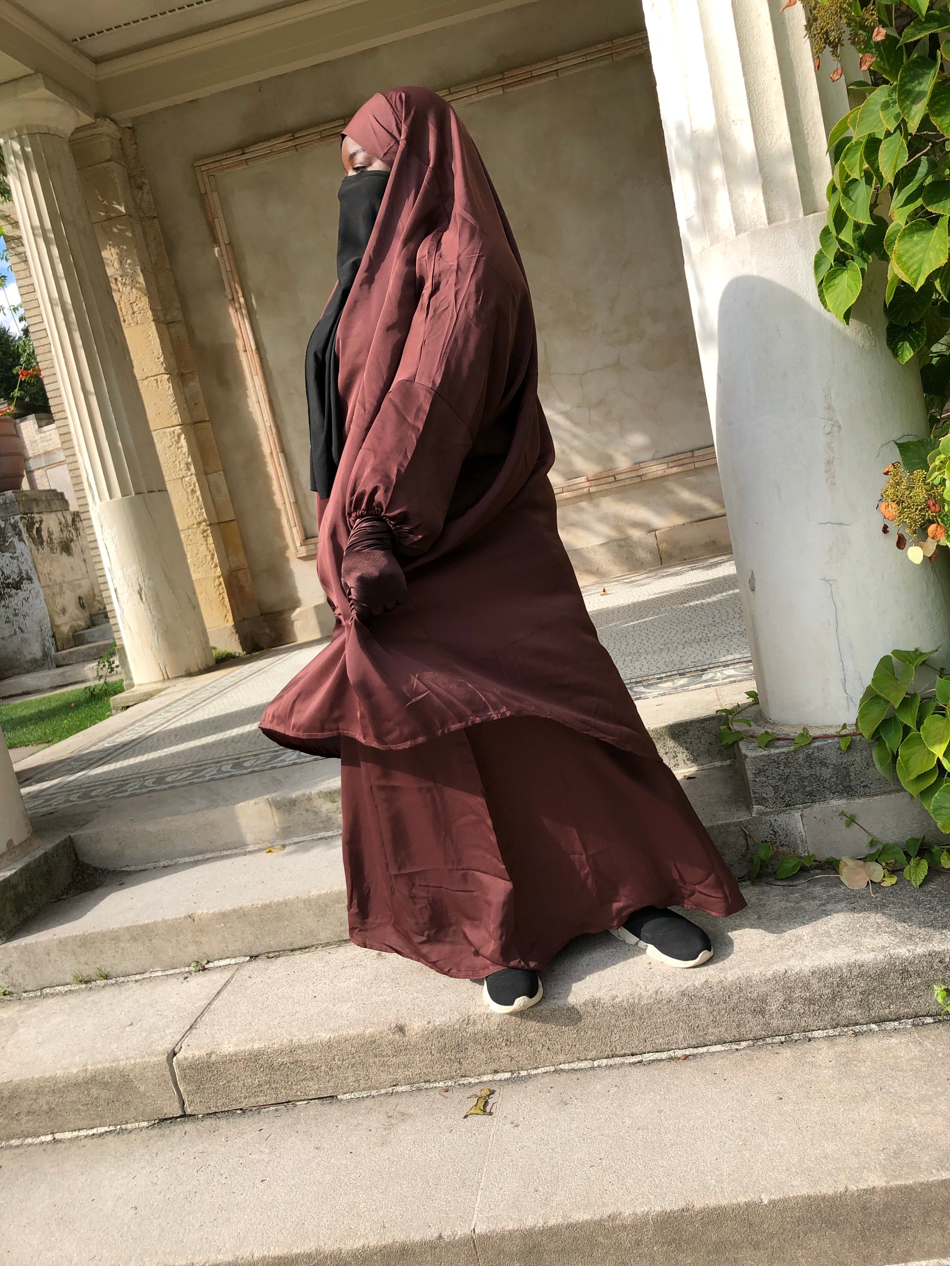 Brown - French 2 Piece Jilbabs – Rahmas Collections